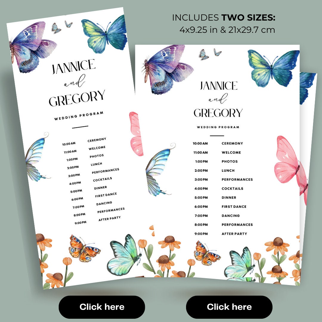 Wedding Program Template Canva, Wedding Ceremony Itinerary Schedule ...