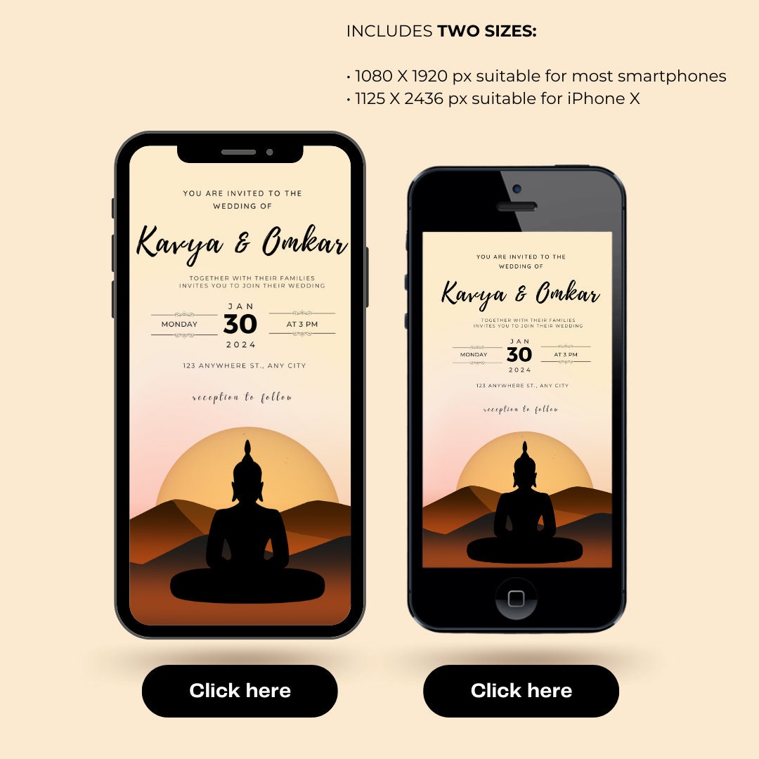 Buddhist Wedding Invitation Zaria Printable Templates - Etsy