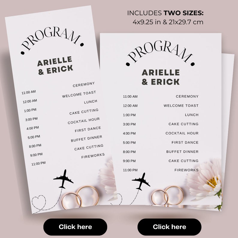 Wedding Program Template Passport Theme Modern Minimalist Card Wedding Program 2024 Canva ...