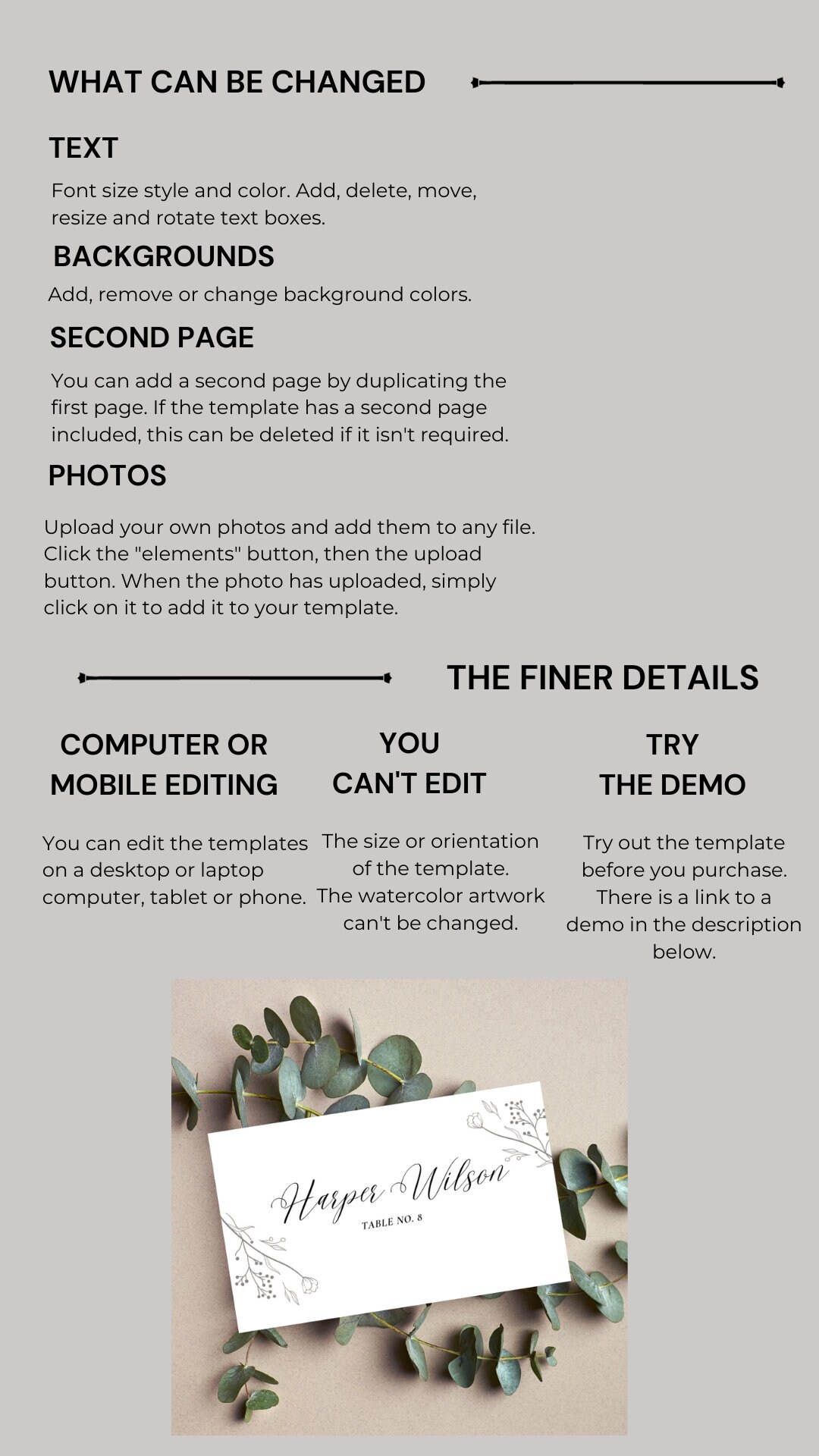 Place Names Card Template for Wedding Simple Minimalist Template Place ...