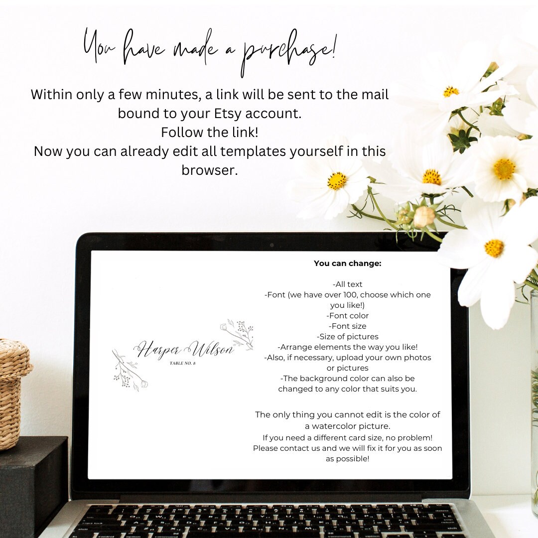 Place Names Card Template for Wedding Simple Minimalist Template Place ...