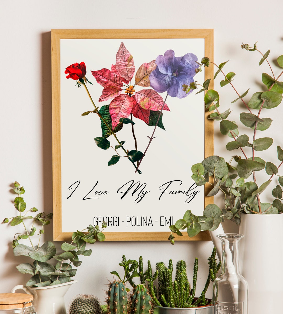 DIGITAL Custom Family Birth Flowers Bouquet - Personalized Gift ...