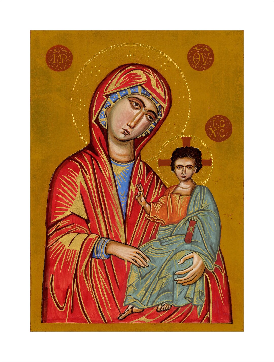 Original Hand-painted Icon of the Mellon Madonna - Etsy