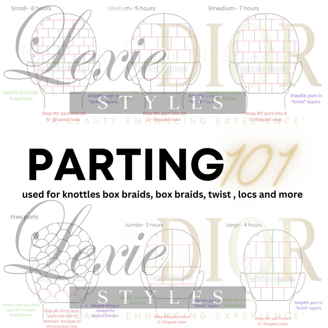 Master Parting Guide| Knotless Box Braid Parting| Parting 101| Soft Loc ...