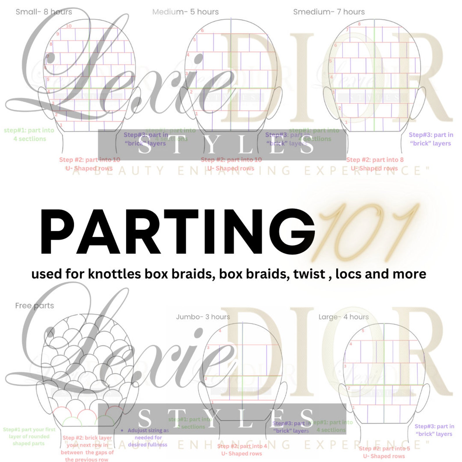 Master Parting Guide| Knotless Box Braid Parting| Parting 101| Soft Loc ...