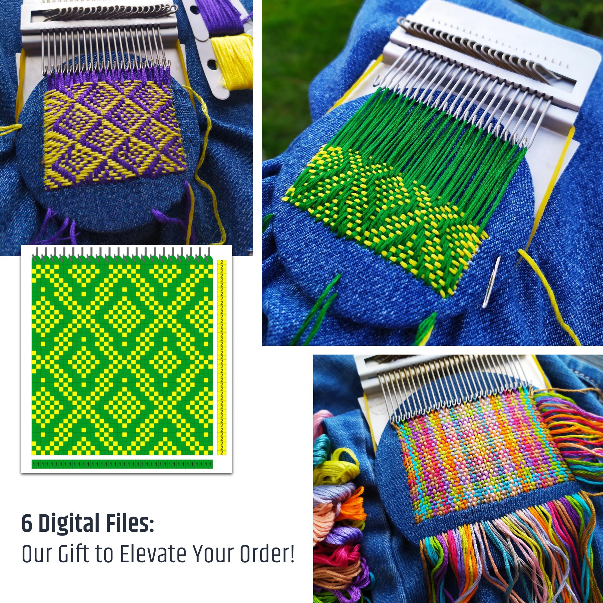 Small Hand Looms 14 Hooks, Craft Kits, Darning Loom, Speedweve Darning ...