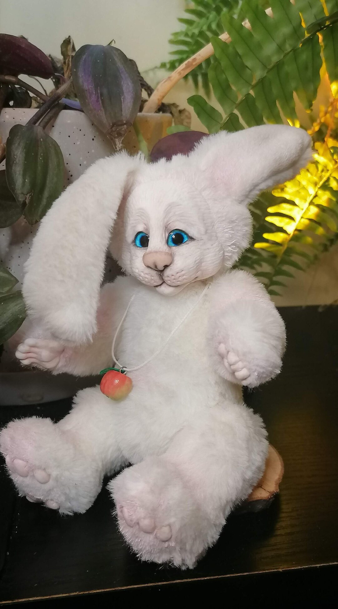 Snow White Bunny Plush Collectable Creature Art Doll Rabbit Sculpture ...