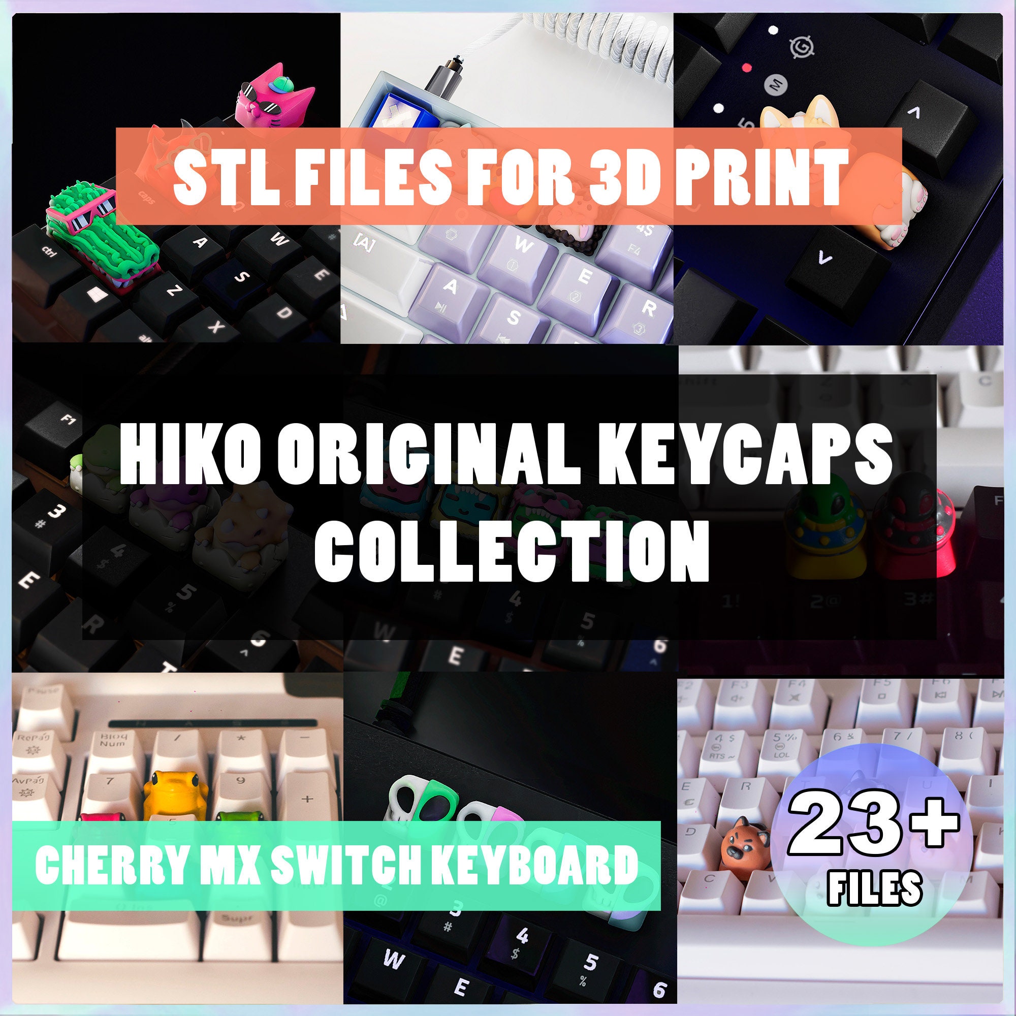 Hiko Original STL Keycaps Collection 29 STL Files 3d Print update March ...