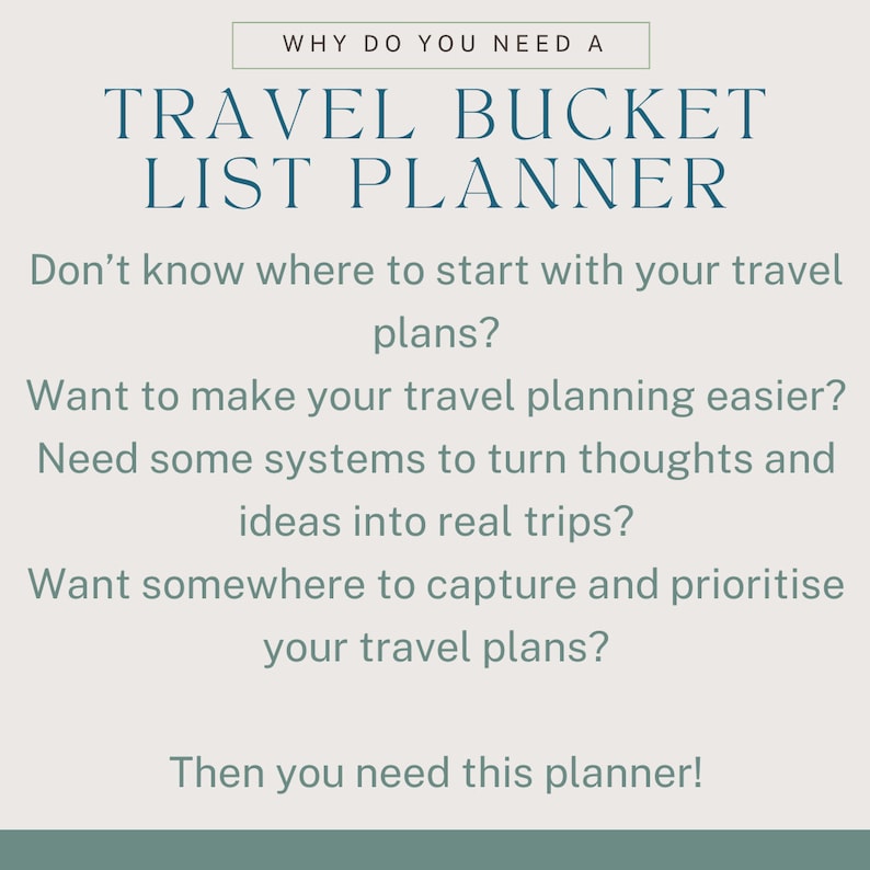 Travel Bucket List Planner -printable, Instant Download PDF A4/letter ...