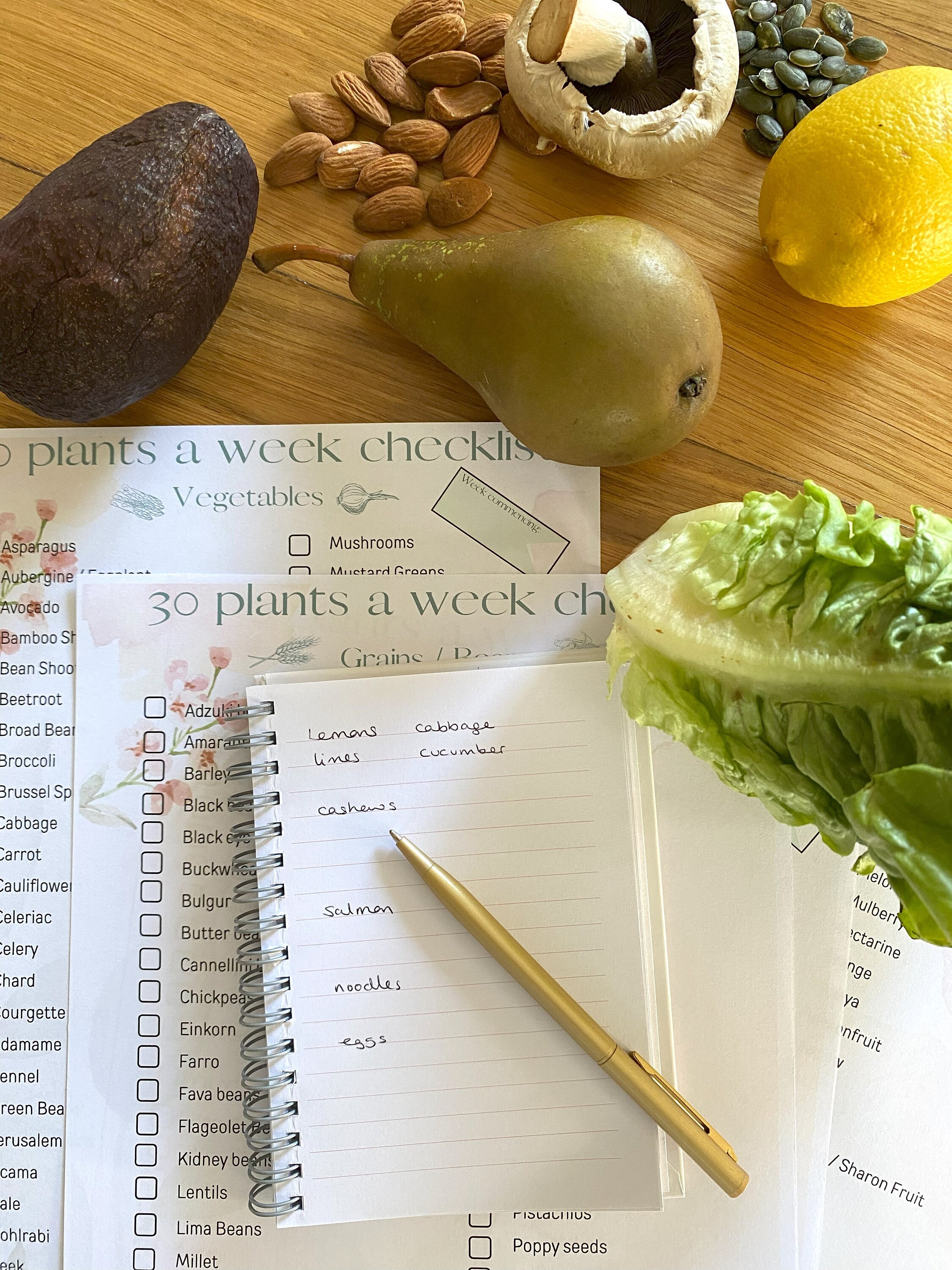 Eat More Whole Foods & Plants - Healthy Eating Checklist, Planner ...