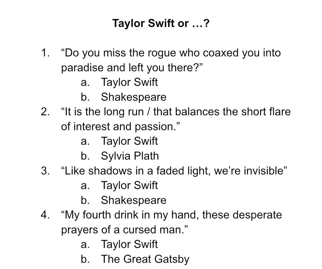 Taylor Swift Or...? Who Said It- Taylor Swift or a Poet/author From ...