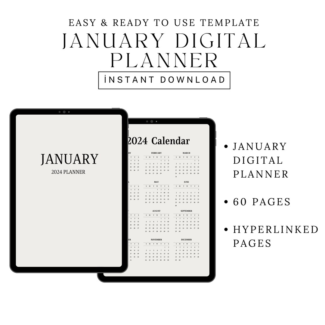 2024 January Digital Planner/ 2024 January Minimal Planner/ January ...