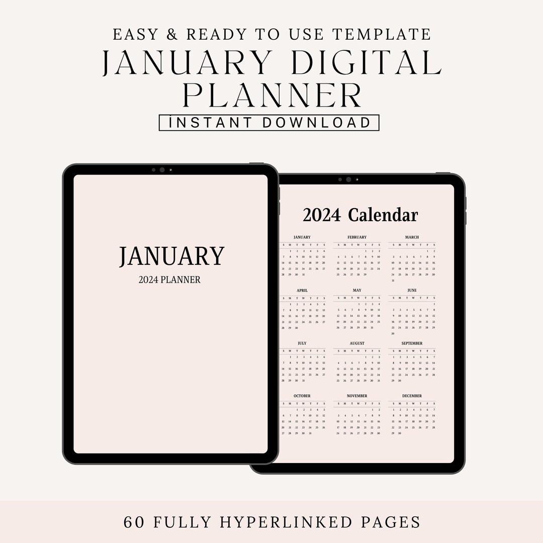 2024 January Digital Planner/ 2024 January Minimal Planner/ January ...