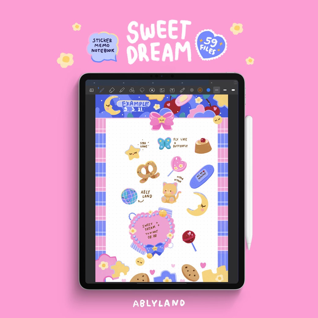 Sweet Dream Digital Stickers Digital Planner Sticker Digital Stickers ...