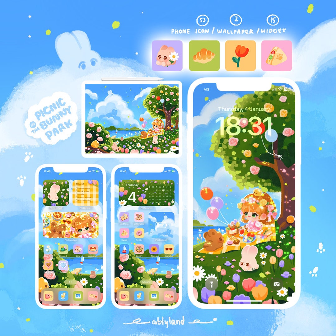 Spring Picnic Time | Cute Phone Theme | App Icon & Widget Pack for Ios ...