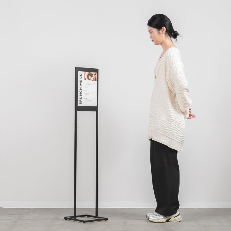 SQUARE Menu Stand Sign Magnetic Display Board for Cafe, Restaurant ...