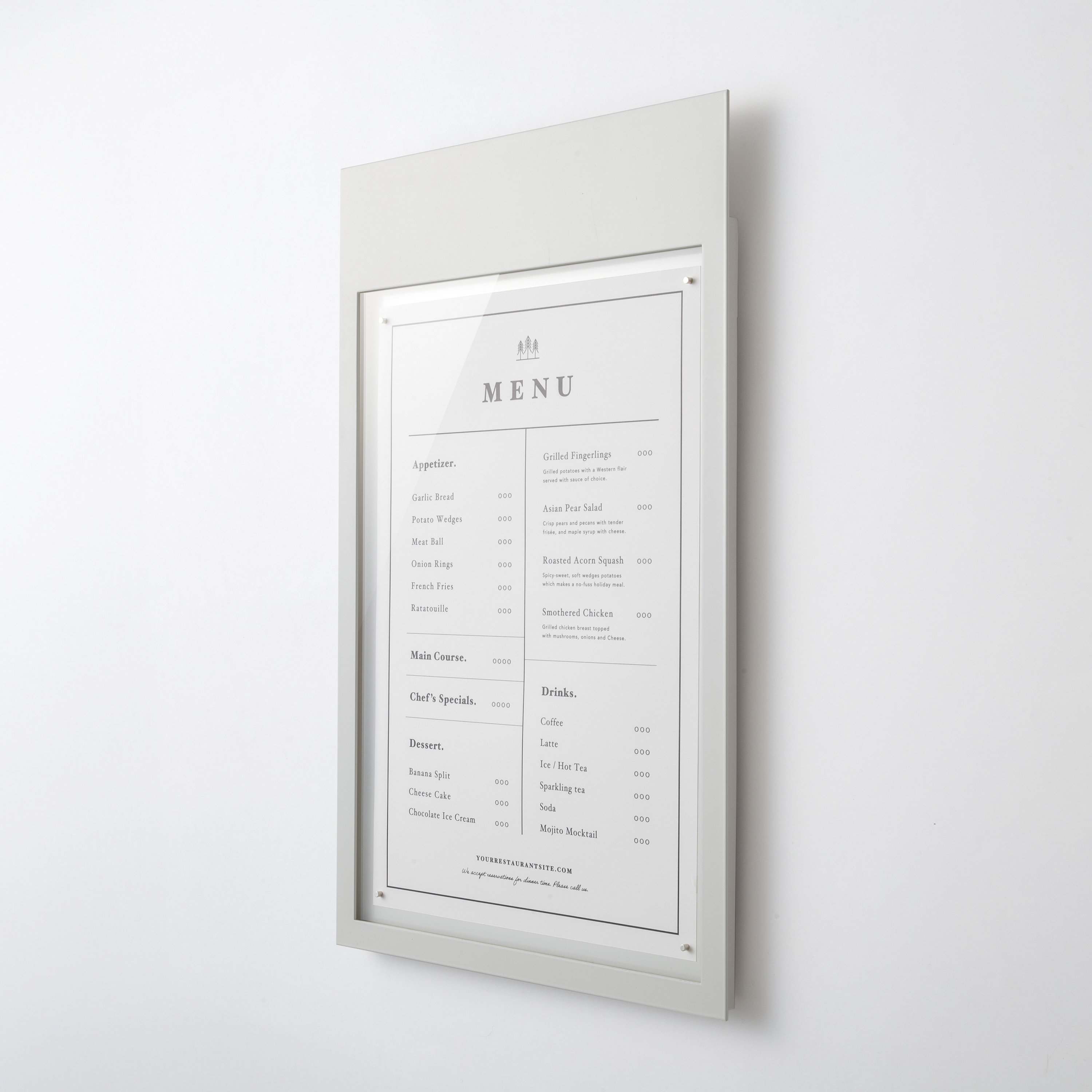 MENU BOX WALLSIGN Magnetic Display Board for Cafe, Restaurant, Office ...
