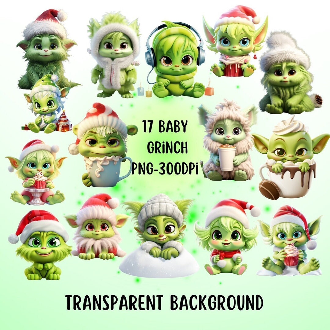 Baby Grinch Christmas Clipart Baby Grinch Christmas PNG High - Etsy ...