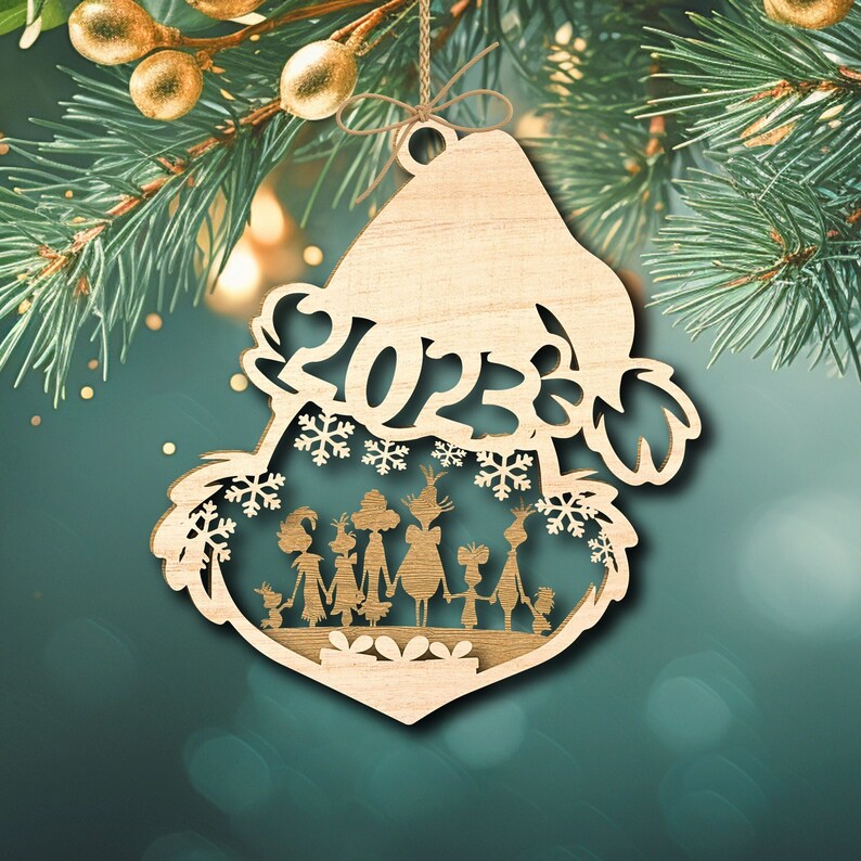 Grinch Christmas Ornament 2 Layers Laser Cut File Christmas - Etsy UK