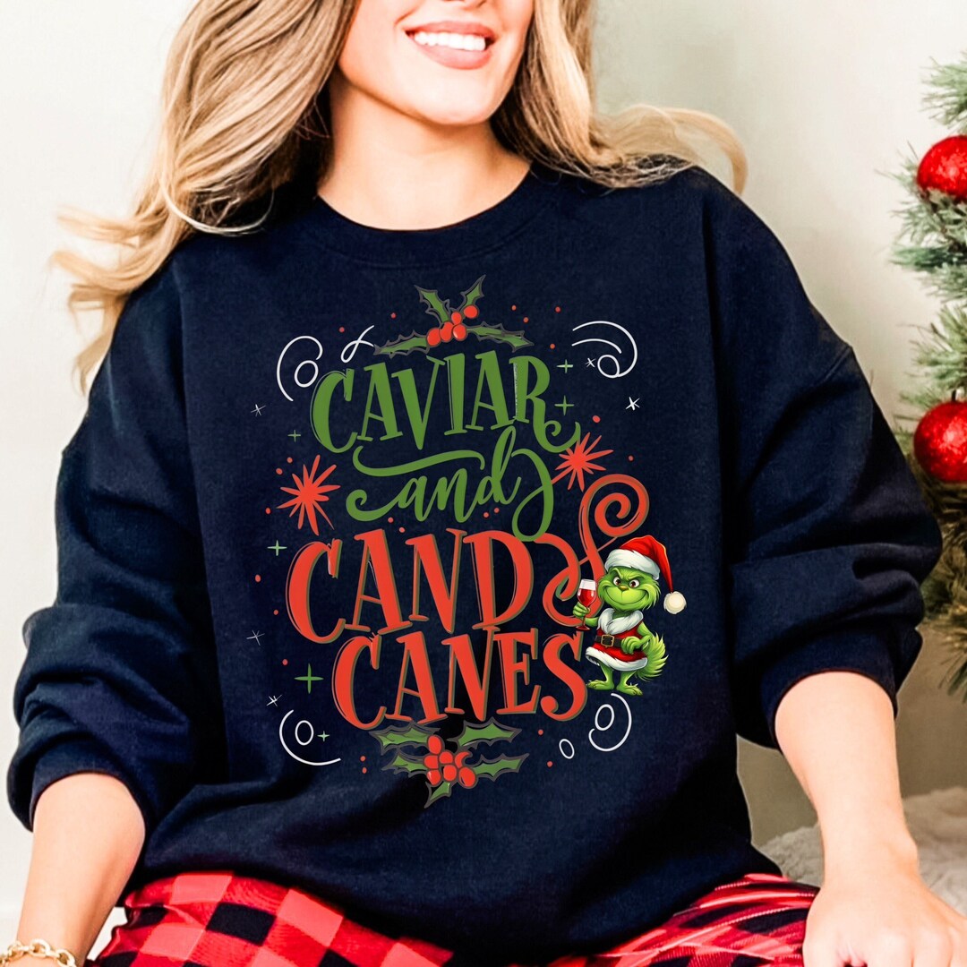 Grinch Christmas Sublimation Design PNG, Caviar and Candy Canes ...