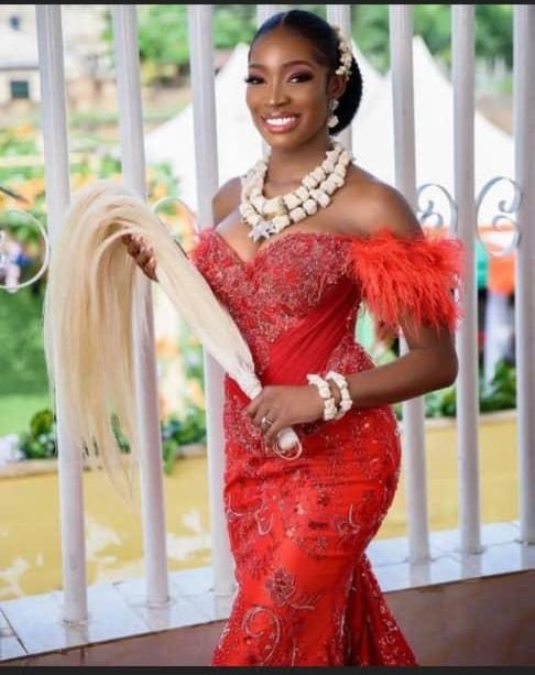 Igbo/benin Bridal Dress, African Lace,traditional Clothing, Bridal ...