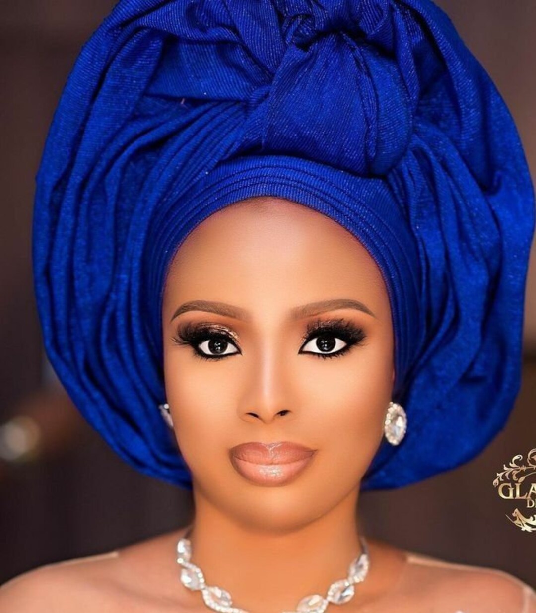 Royal Blue Aso Oke Autogele Headwrap, Aso Oke Designs, Aso Oke Styles ...