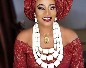 Crown and Necklace Beads Set, Traditional Accessories, Igbo/bening ...