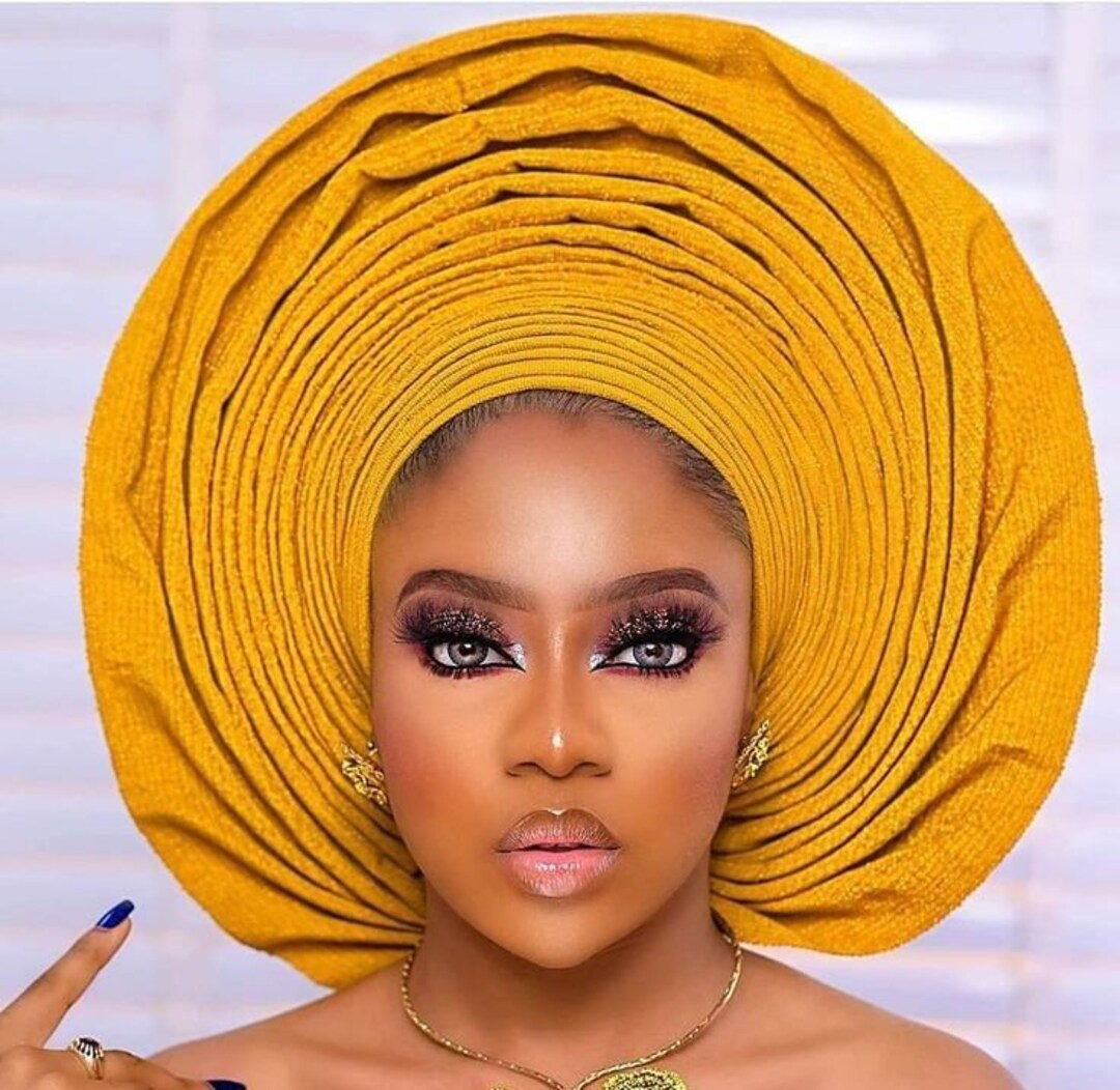 Ready to Wear Aso Oke Autogele Headwrap, Aso Oke Designs, Aso Oke ...