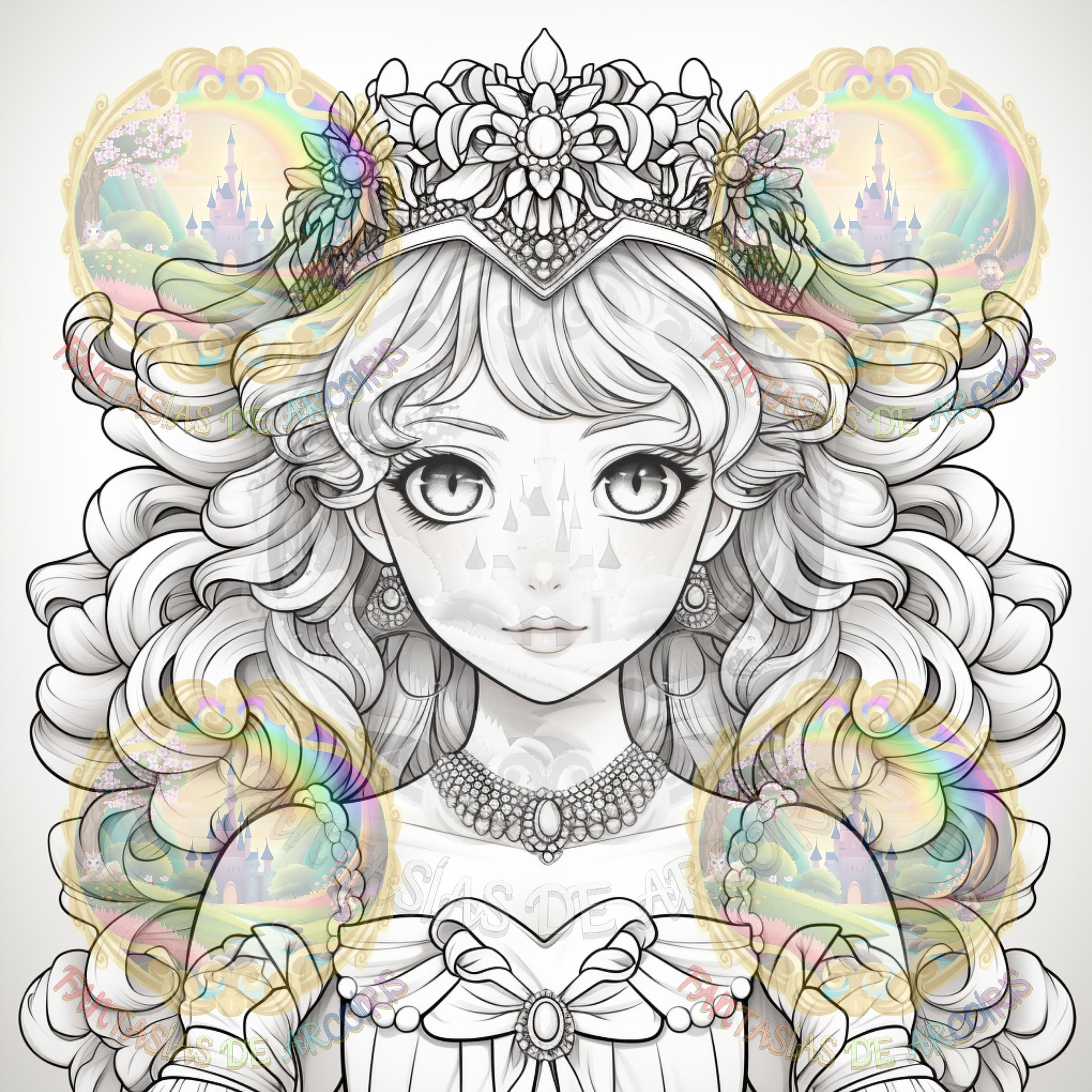 4 Illustrations of Princesses to Color // 4 Illustrations of Princesses ...