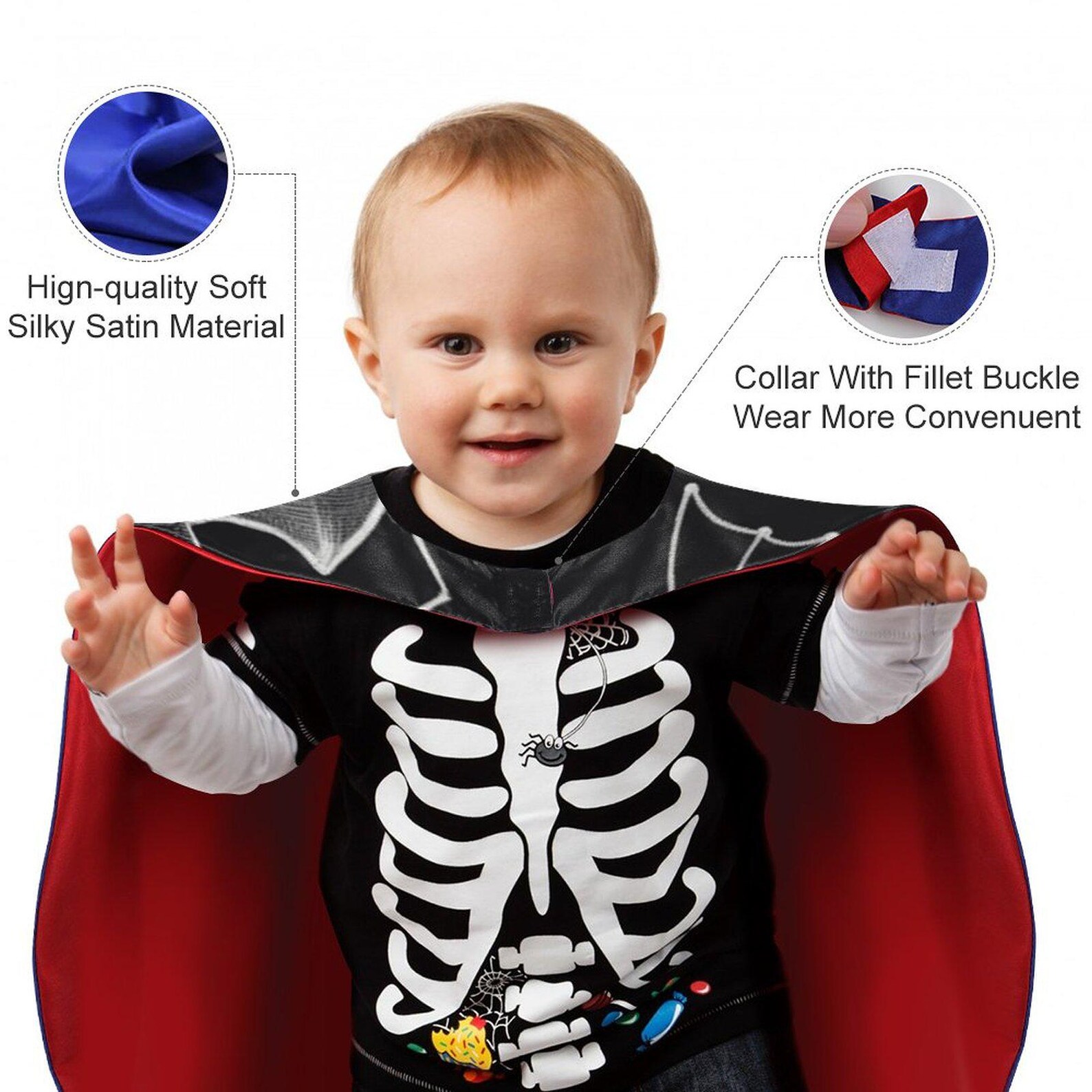 Kids Bat Halloween Costume Cape Reversible Black Bat Cape for Trick or ...