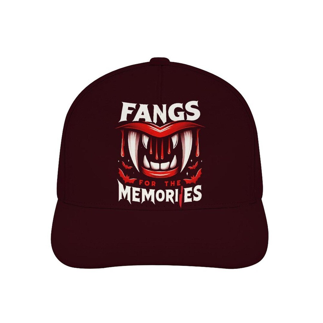 Vampire Fangs Gothic Fitted Cap Halloween Vampire Hat, Spooky Creepy ...