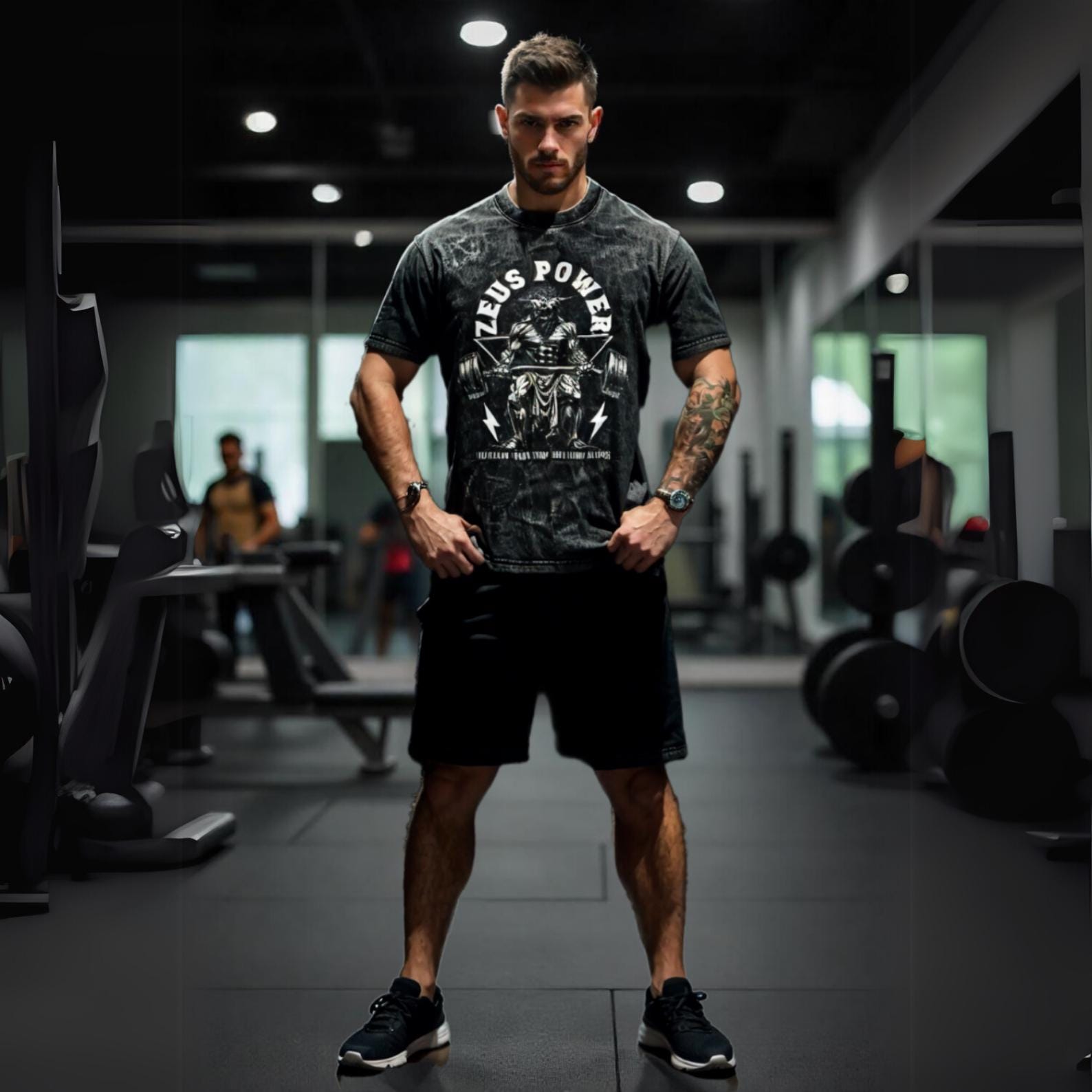 Zeus Gym Shirt Powerlifting Graphic Tee Greek God Workout Top ...
