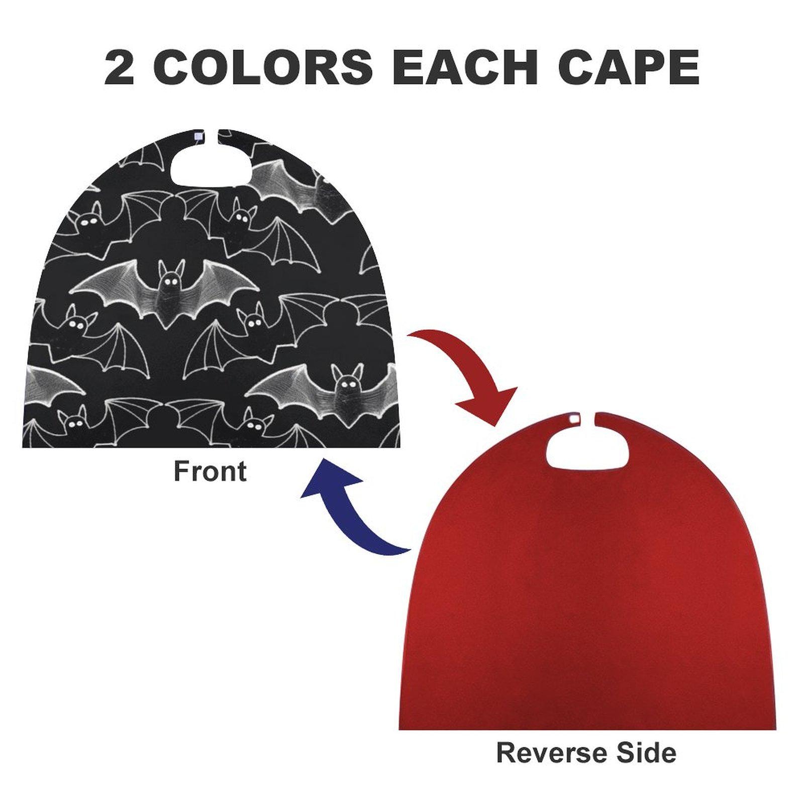 Kids Bat Halloween Costume Cape Reversible Black Bat Cape for Trick or ...