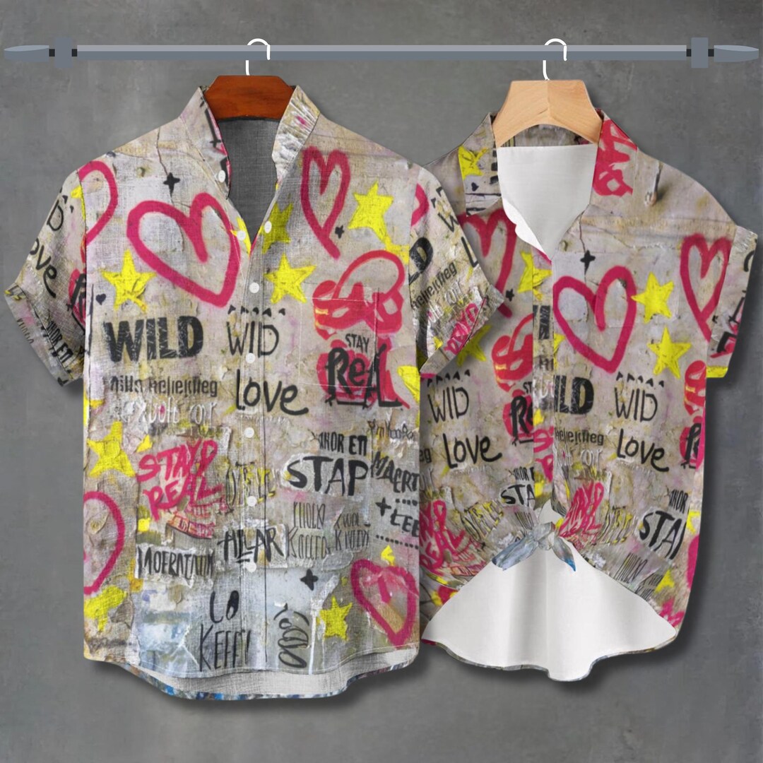 Graffiti Couple Shirt Wild Love-themed Printed Shirt Matching Bride ...