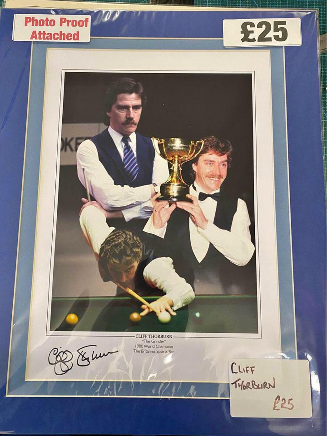 Snooker Legend Cliff Thorburn Personally Signed Limited Edition Print ...