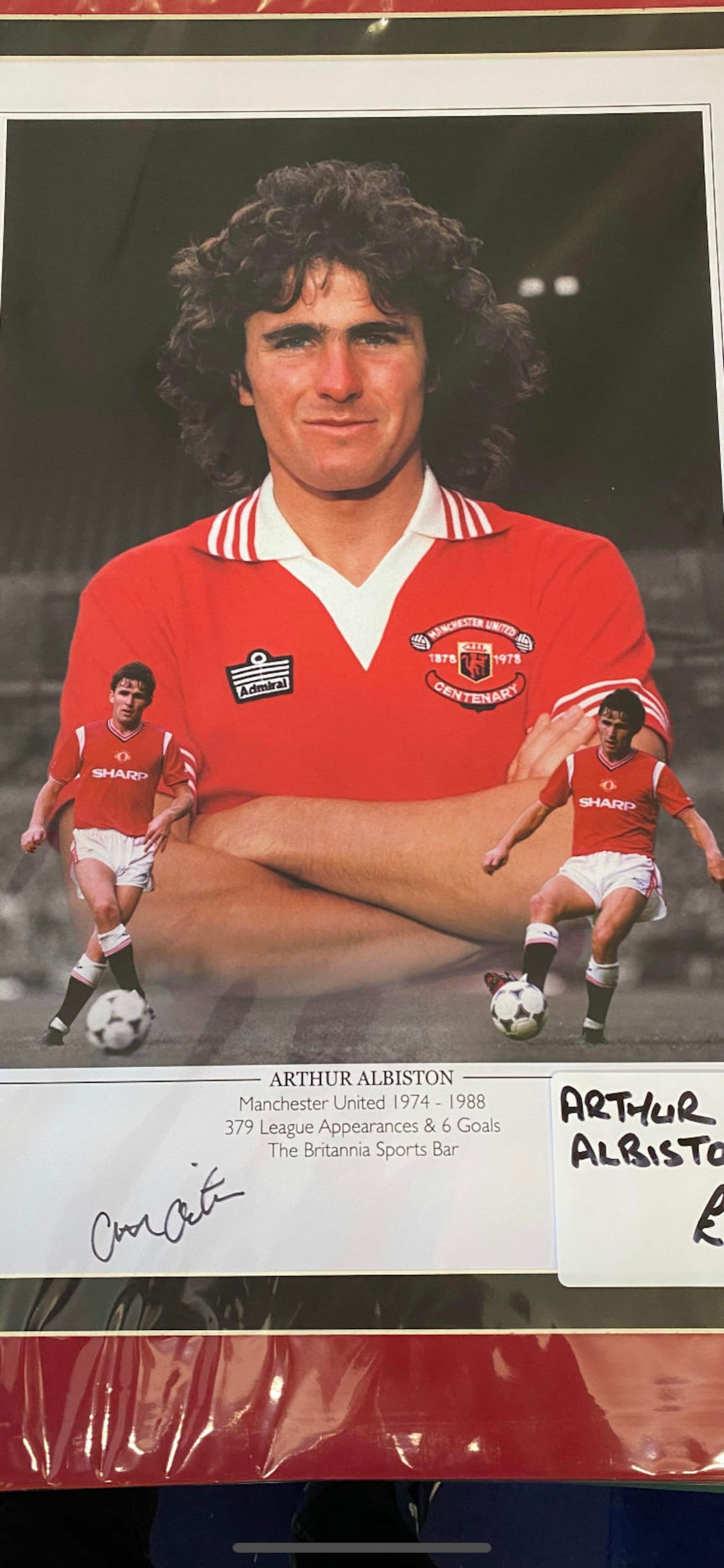 Manchester United Arthur Albiston Legend Personally Signed Limited ...