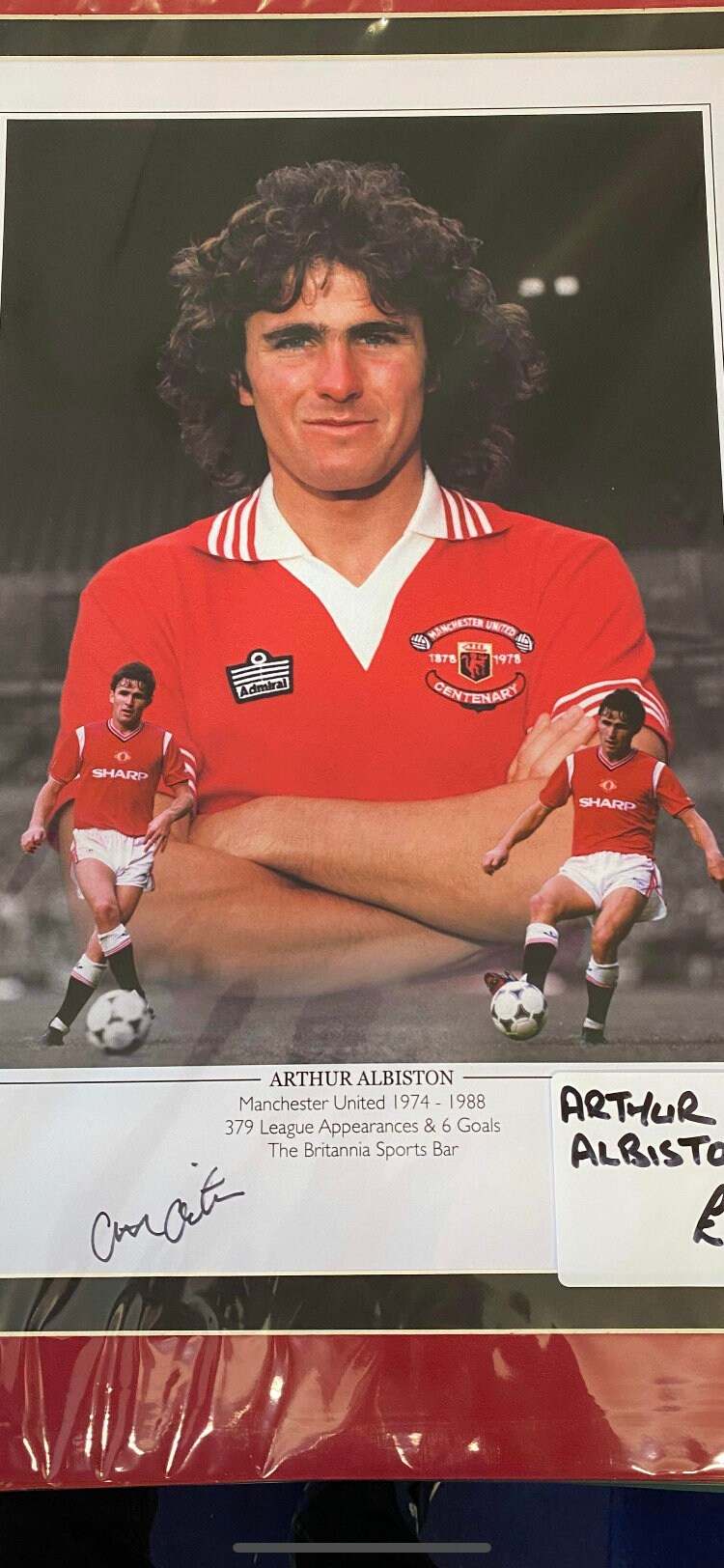 Manchester United Arthur Albiston Legend Personally Signed Limited ...