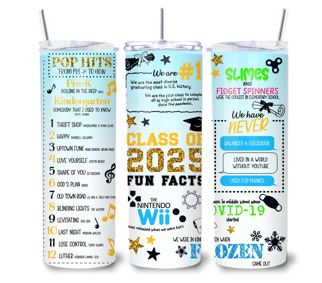 Graduation Fun Facts Tumbler: Insulated Stainless Steel To-go Cup - Etsy