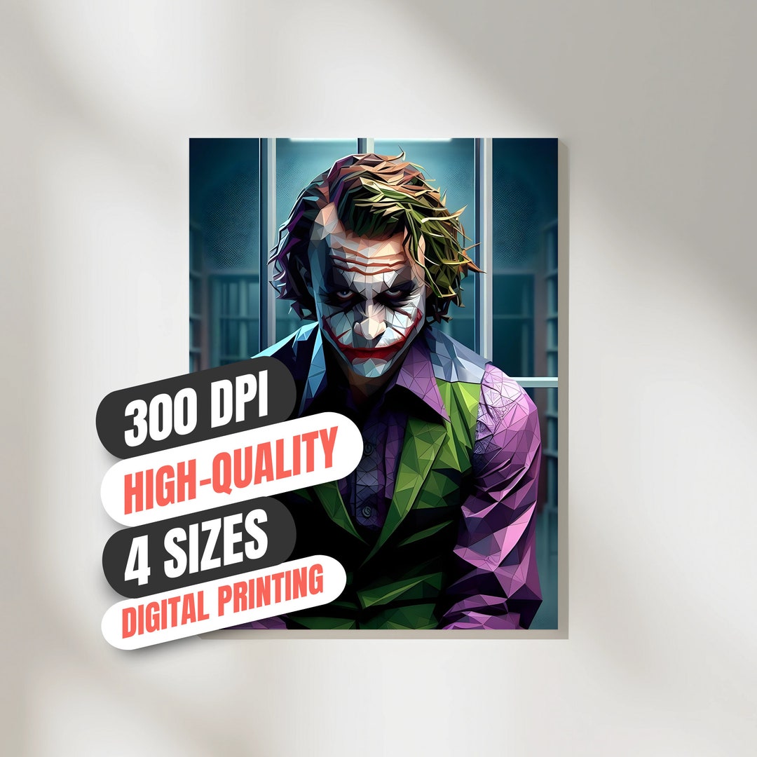 Unique Clown in Jail Low-poly Art Print Captivating Chaos Villain Must ...