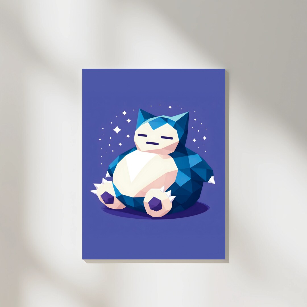 Pokemon Snorlax Art Print Sleepy Character Digital - Etsy