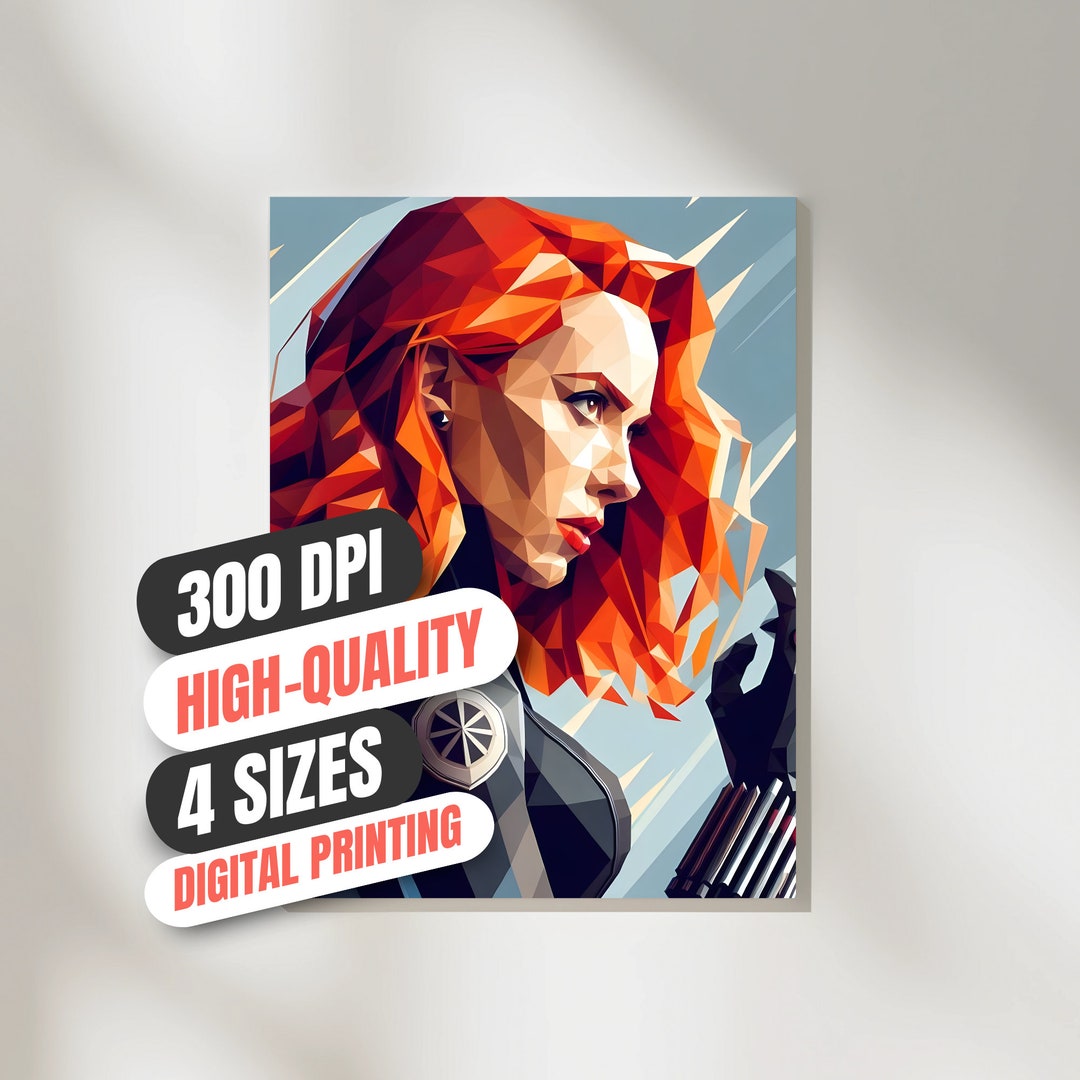 Russian Secret Agent Avenger Art Print Bold Low-poly Design Perfect for ...