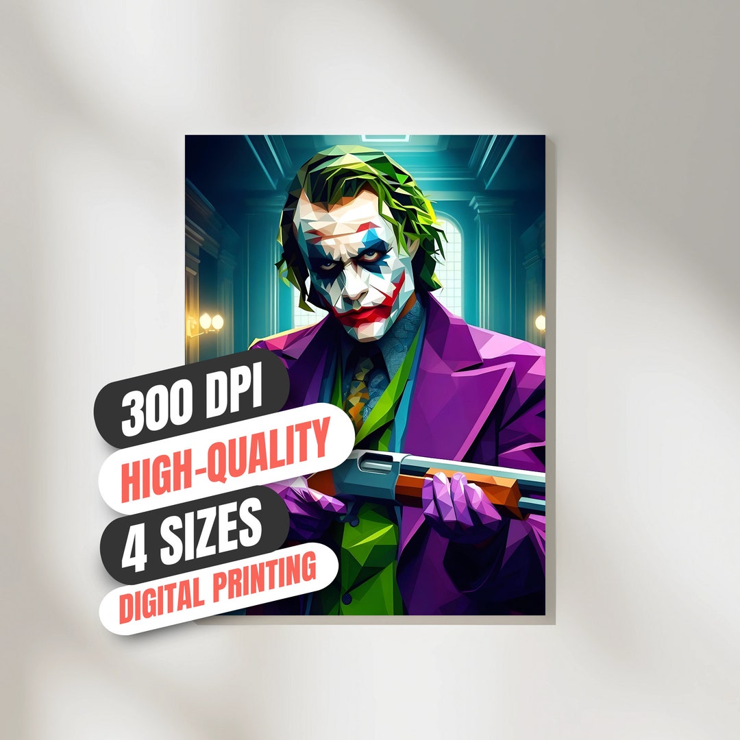 Chaos Clown Low-poly Art Print Eye-catching Villain Decor Ideal ...