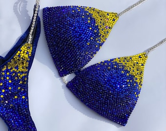 Blue Velvet Triangle Cup Bra Custom Competition Athlete Figure - Etsy