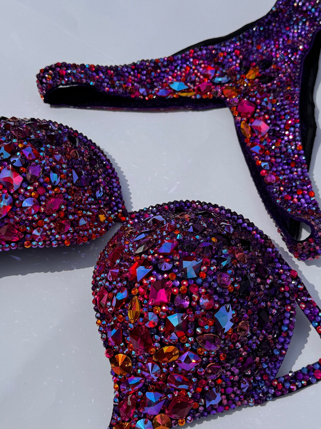 Competition Wellness Posing Suit Figure Bikini Suit Rhinestones ...