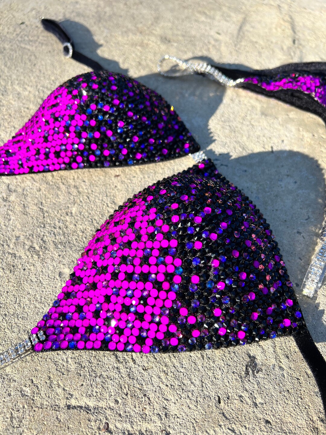 Competition Velvet Bikini Suit With Rhinestones Custom Posing Suit ...