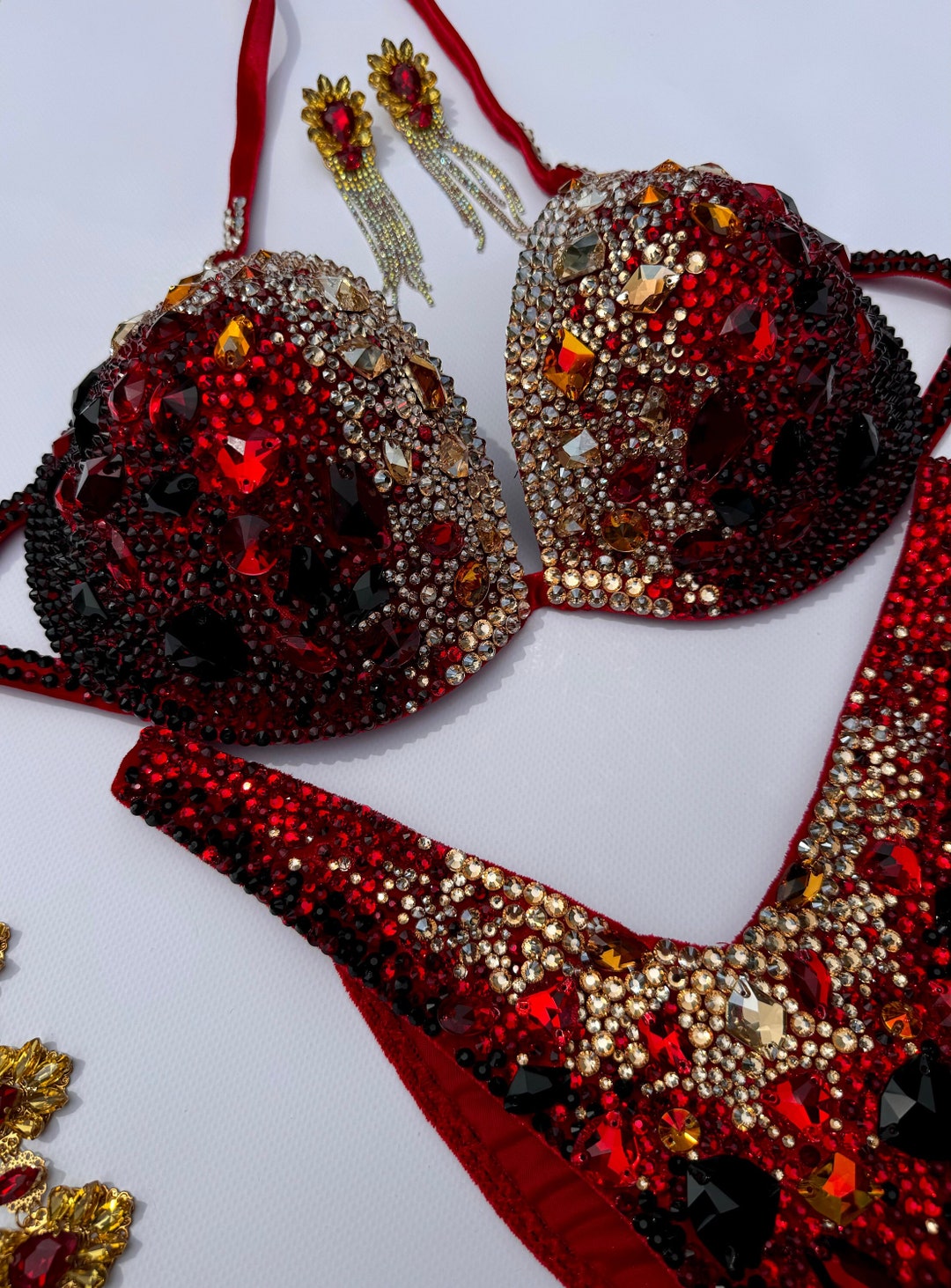 Competition Wellness Bodybuilding Bikini Suit Rhinestone Bikini Fitness ...