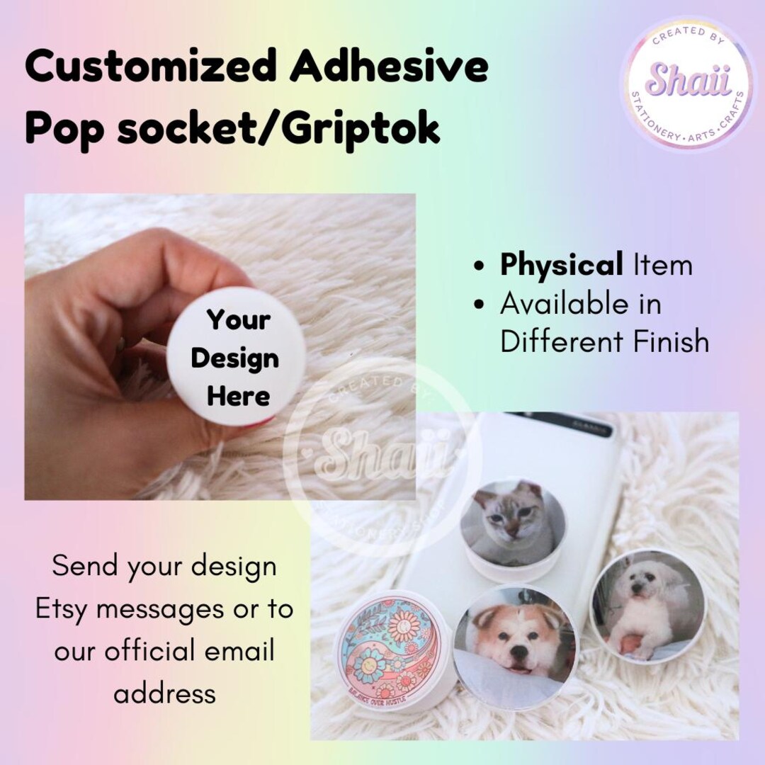 Customized Adhesive Pop Socket/griptok | for Phone, Kindle or Kobo ...