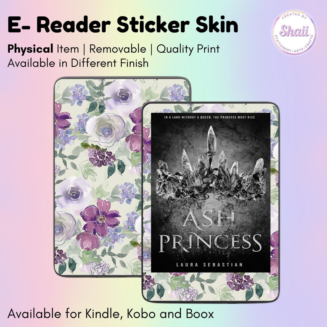 Watercolor Floral E-reader Skin Sticker | Kindle Skin, Kobo Skin, Boox ...