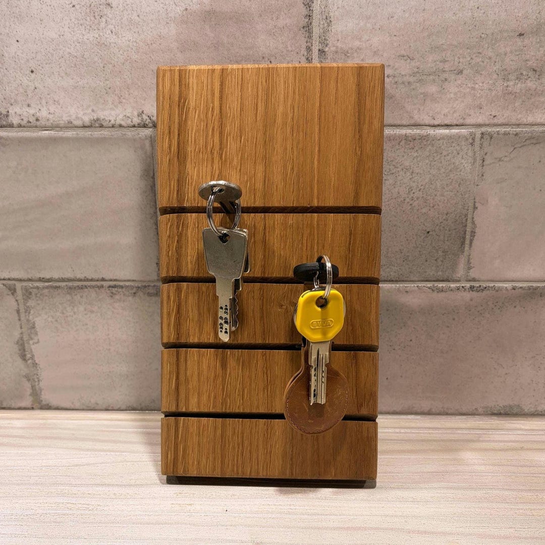 Oak Key Rack, Wooden Key Board, Rustic Decorative, Key Holder, Key ...