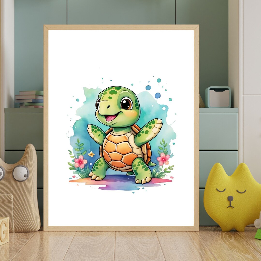 Watercolor Sea Turtle Print Baby Turtles Nursery Decor Wall Art Ocean ...